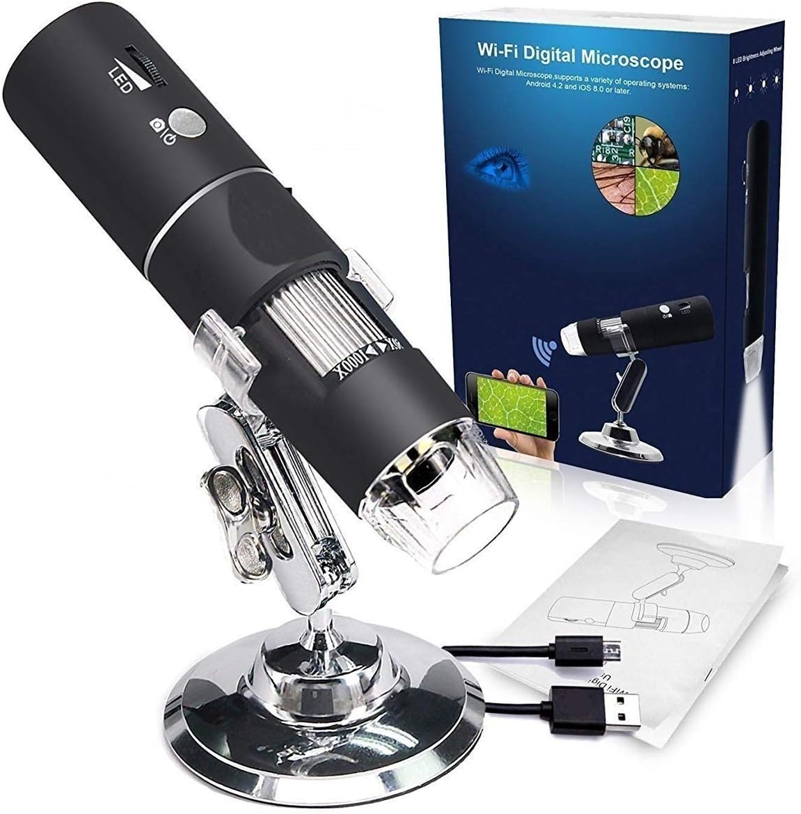 VIBOTON WiFi Digital Microscope,50X-1000X Handheld Digital Zoom ...