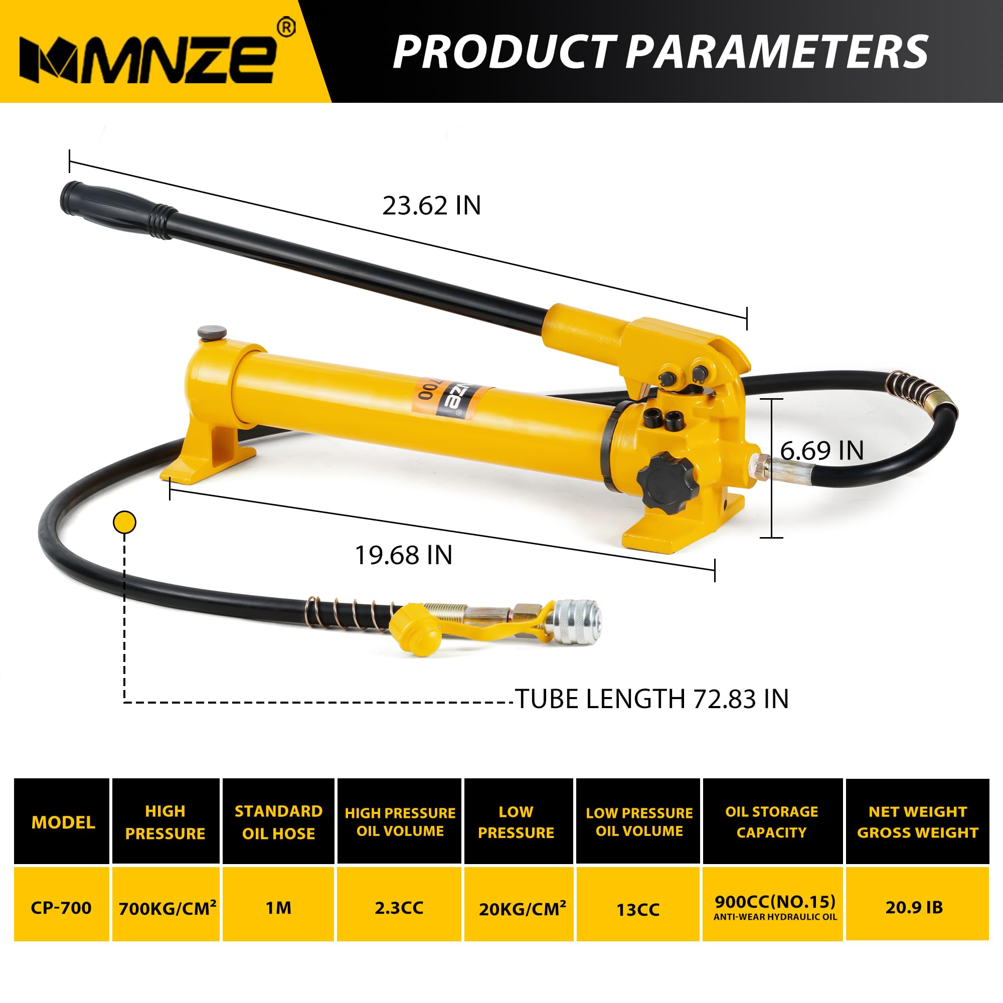 Snapklik.com : Hydraulic Hand Pump CP-700 High Pressure Portable Manual ...