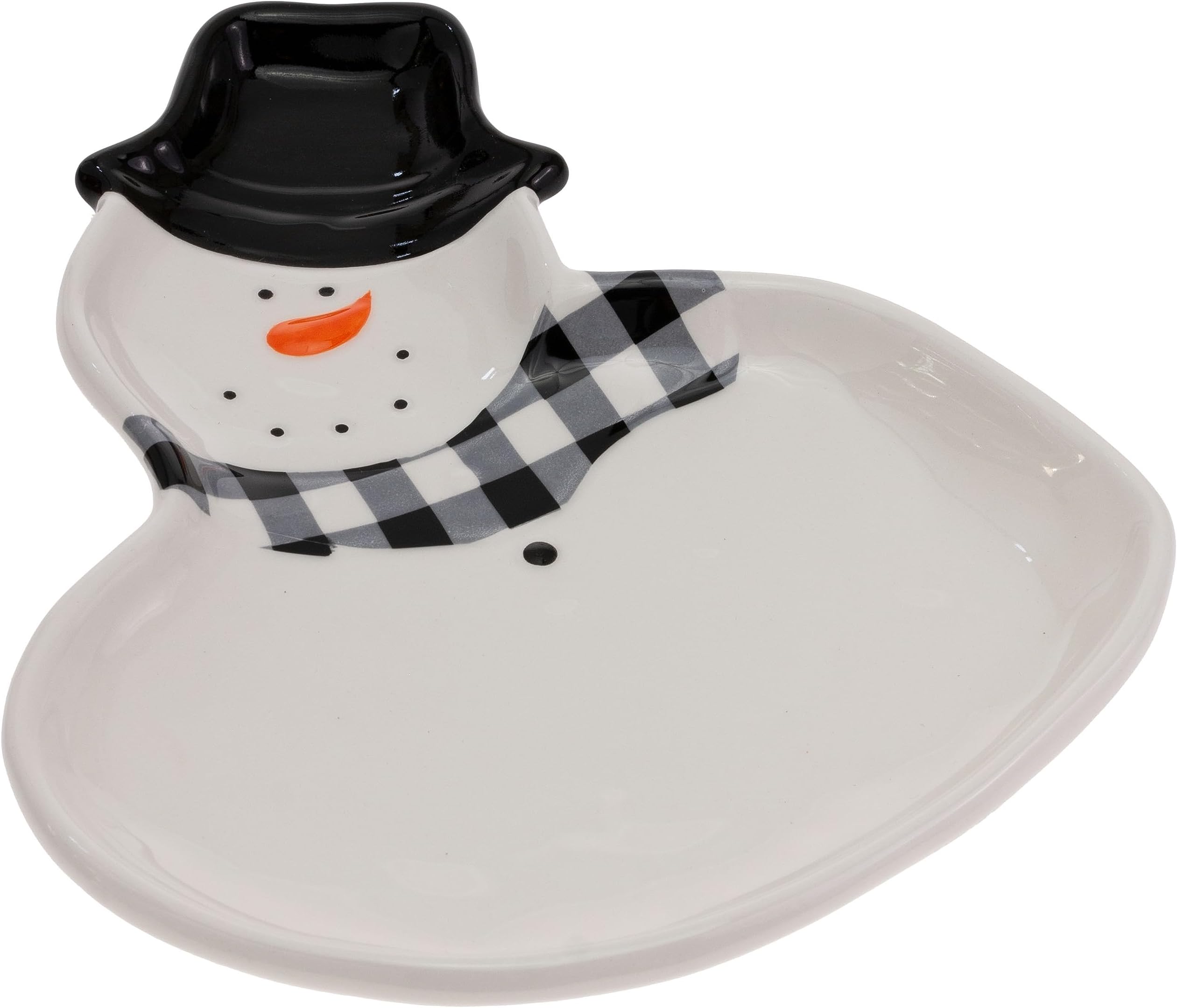 Amazon.com | Melted Snowman Glossy White 10 x 9 Ceramic Dolomite ...