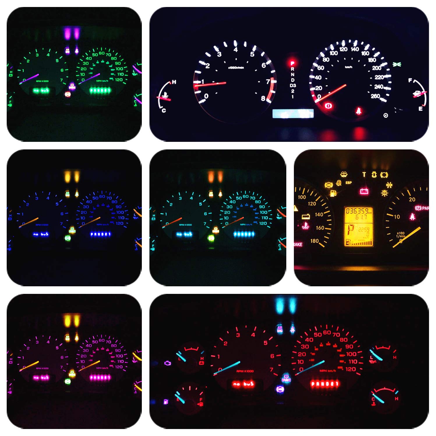 Snapklik.com : WLJH Red Instrument Panel Gauge Cluster Dash Lights Full ...