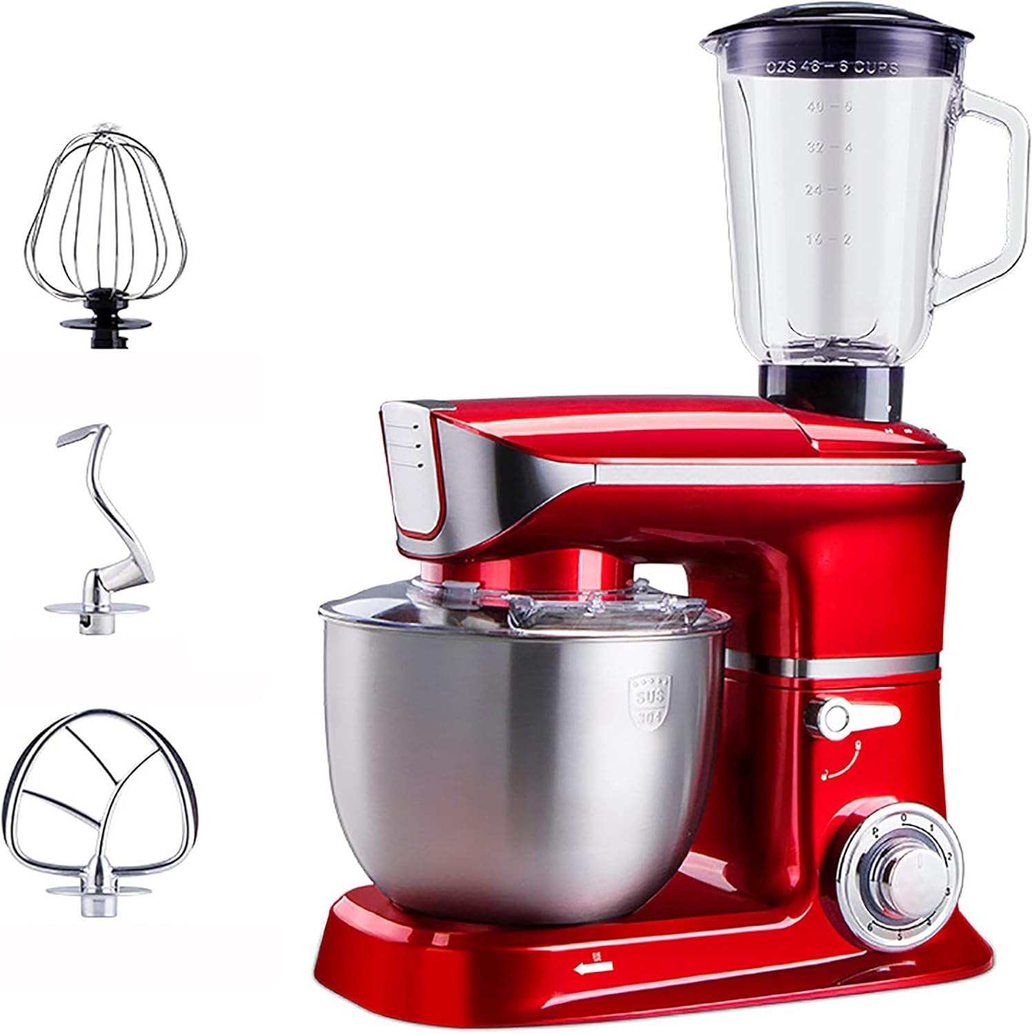 2-in-1 Electric Kitchen Mixer & Food Processor Blender,Stand Mixer ...