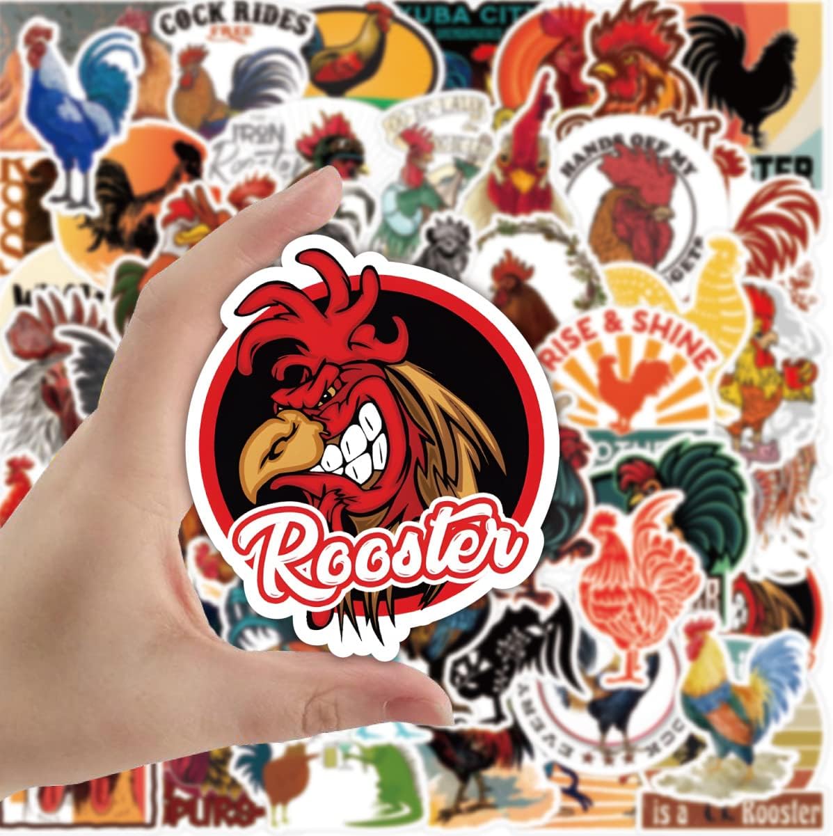 Rooster Stickers 50Pcs Vinyl Cute Animal Sticker for Laptop Water ...