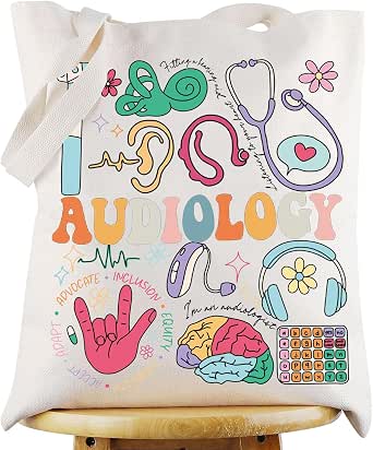 Amazon.com: G2TUP Audiology Canvas Tote Bag Audiologist Appreciation ...