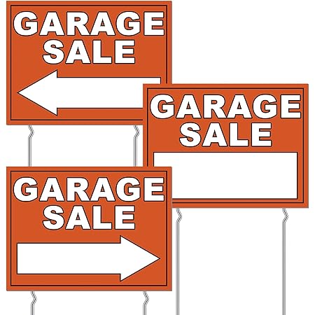 Amazon.com : 3 Pcs Garage Sale Sign Stakes Double Sided Yard Sale Signs ...