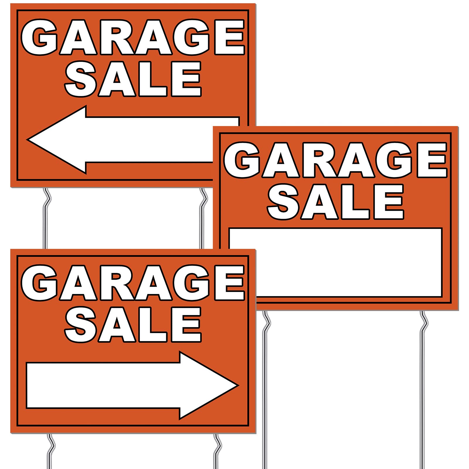 Amazon.com : Amyhill 3 Pcs Garage Sale Sign with Metal Stakes 12 x 16 ...