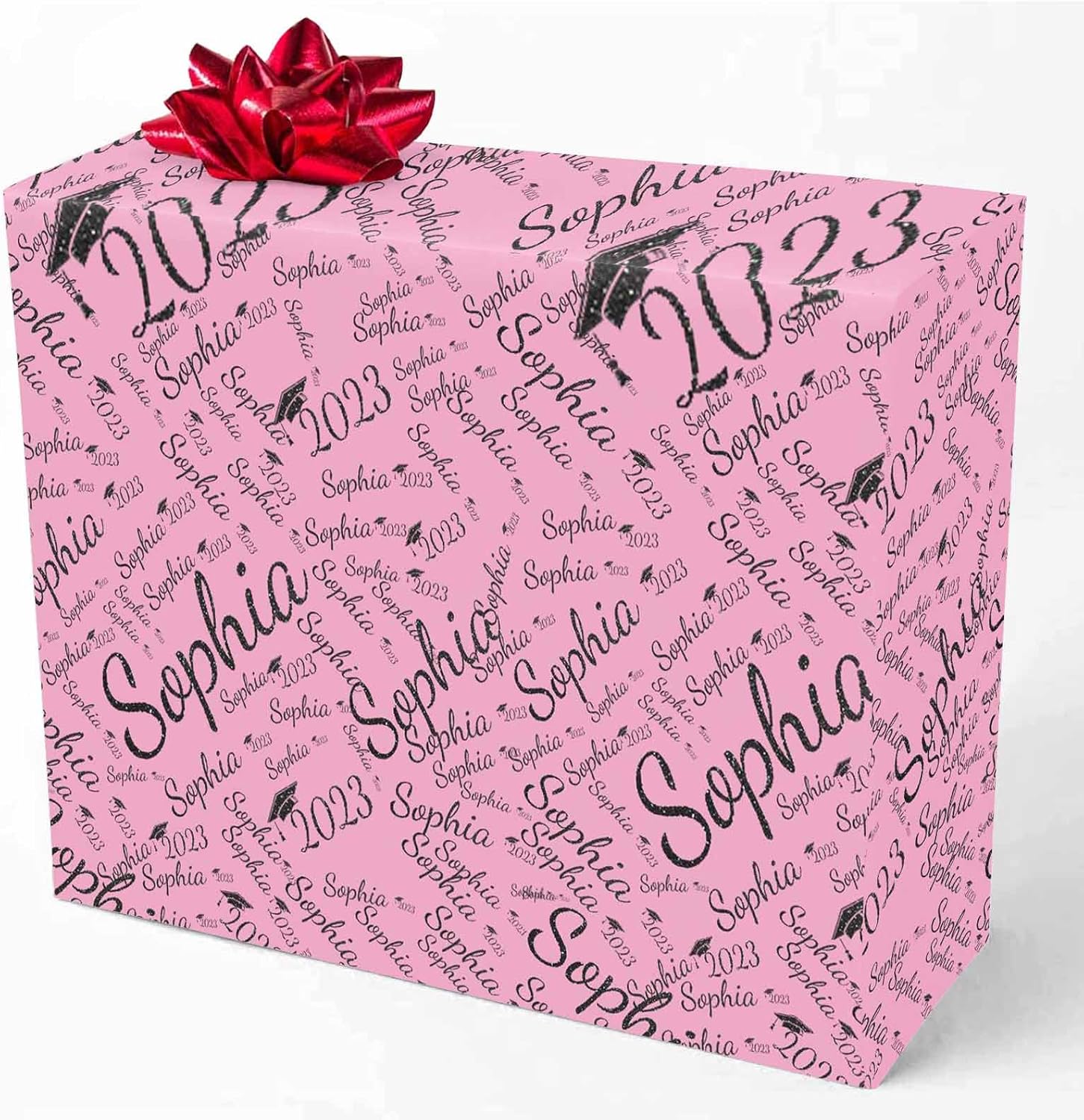 Amazon.com: Artsadd Custom Wrapping Paper Roll, Pink Glitter Cap ...