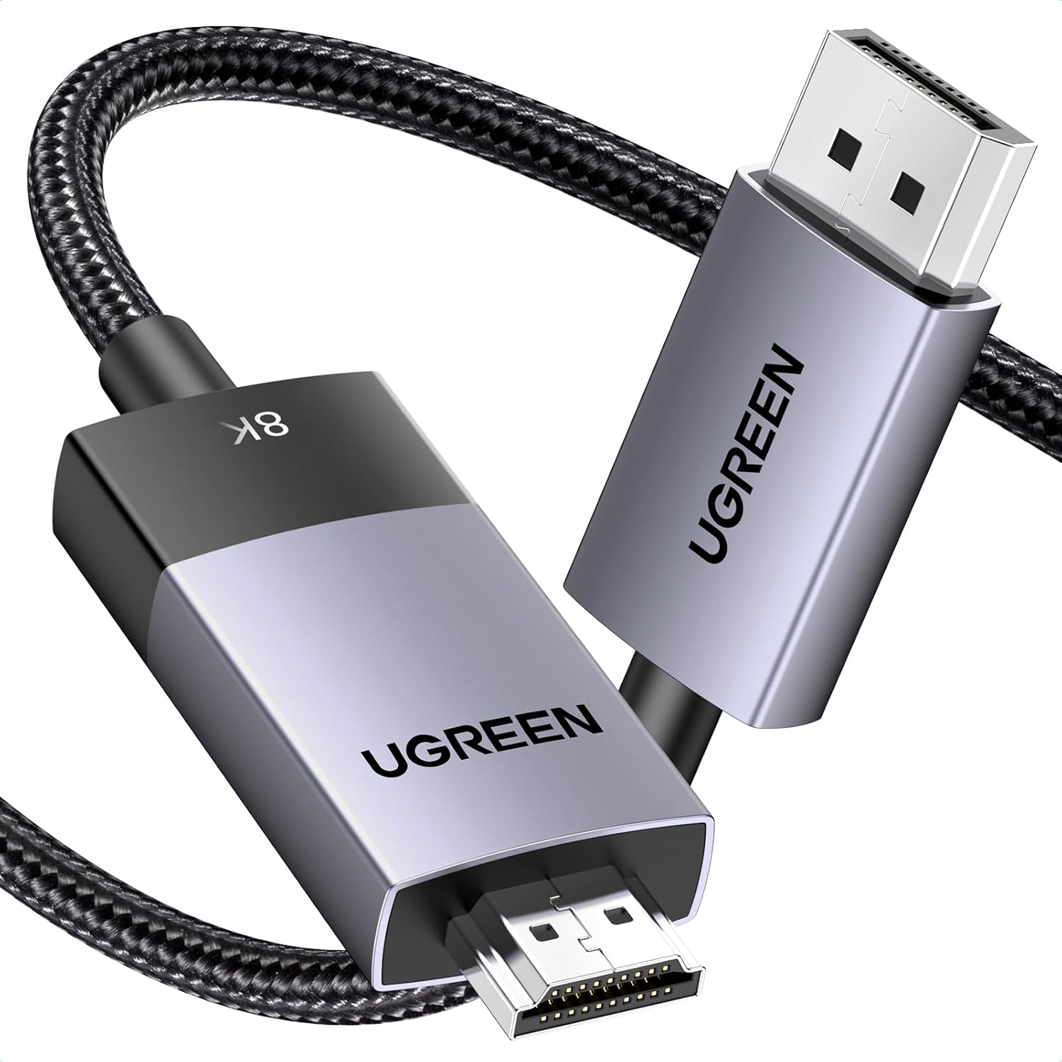 UGREEN 8K DisplayPort to HDMI Cable 2M Supports 8K@60Hz 4K@240Hz Active ...