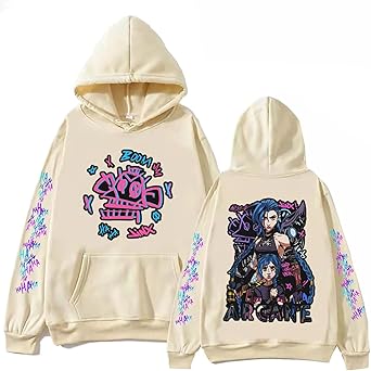 Amazon.com: Arcane League of Legends Jinx Hoodie Front & Back Art Adult ...