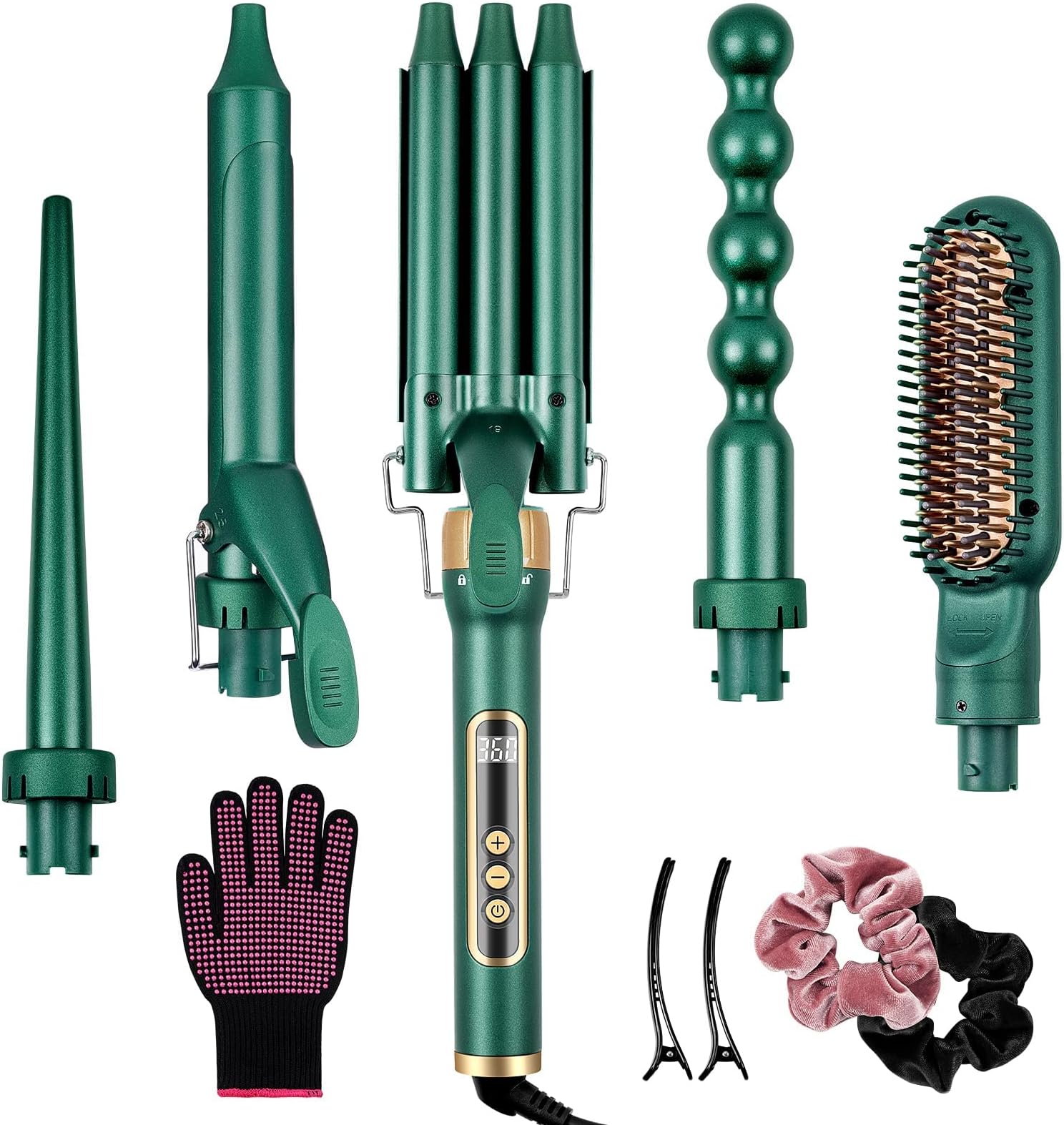 Amazon.com: Curling Iron Set 7-in-1, Curling Wand Set with 7 ...