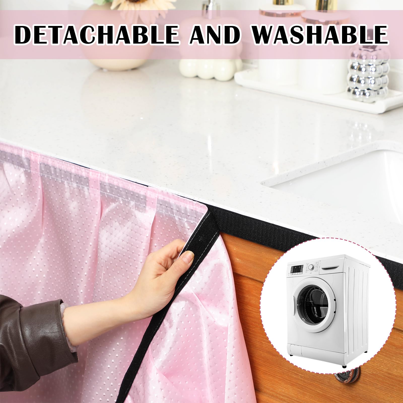 Snapklik.com : Windkream Fabric Sink Skirt Diamond Bathroom Stitch Self ...
