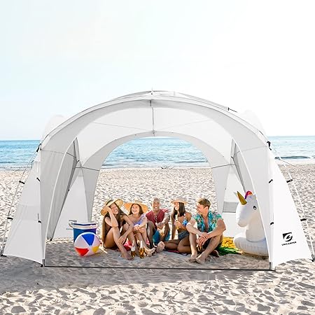 Amazon.com: UNICAMPER Beach Tent UPF50+ Sun Shade 12 X 12ft Easy Up ...