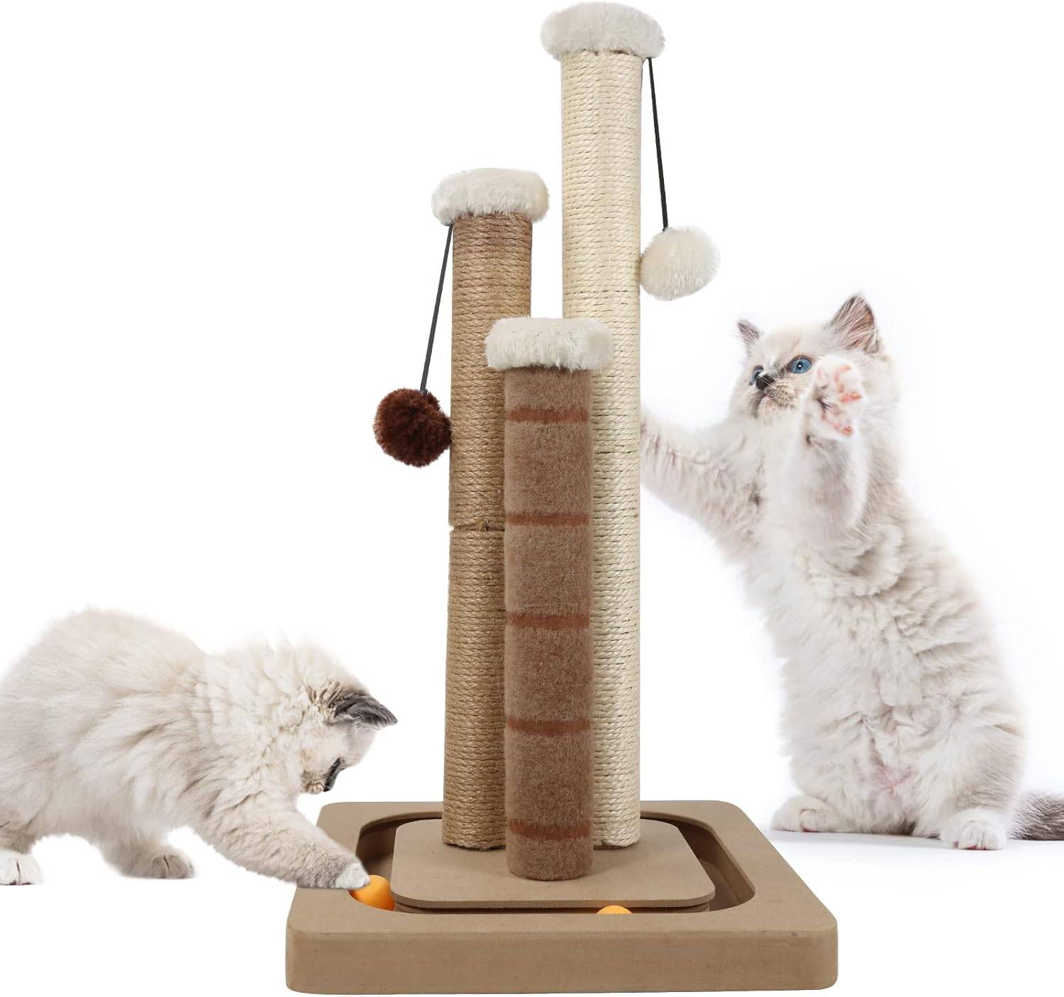 AUSCAT Cat Scratching Post with 3 Scratching Poles, Vertical Sisal Cat ...