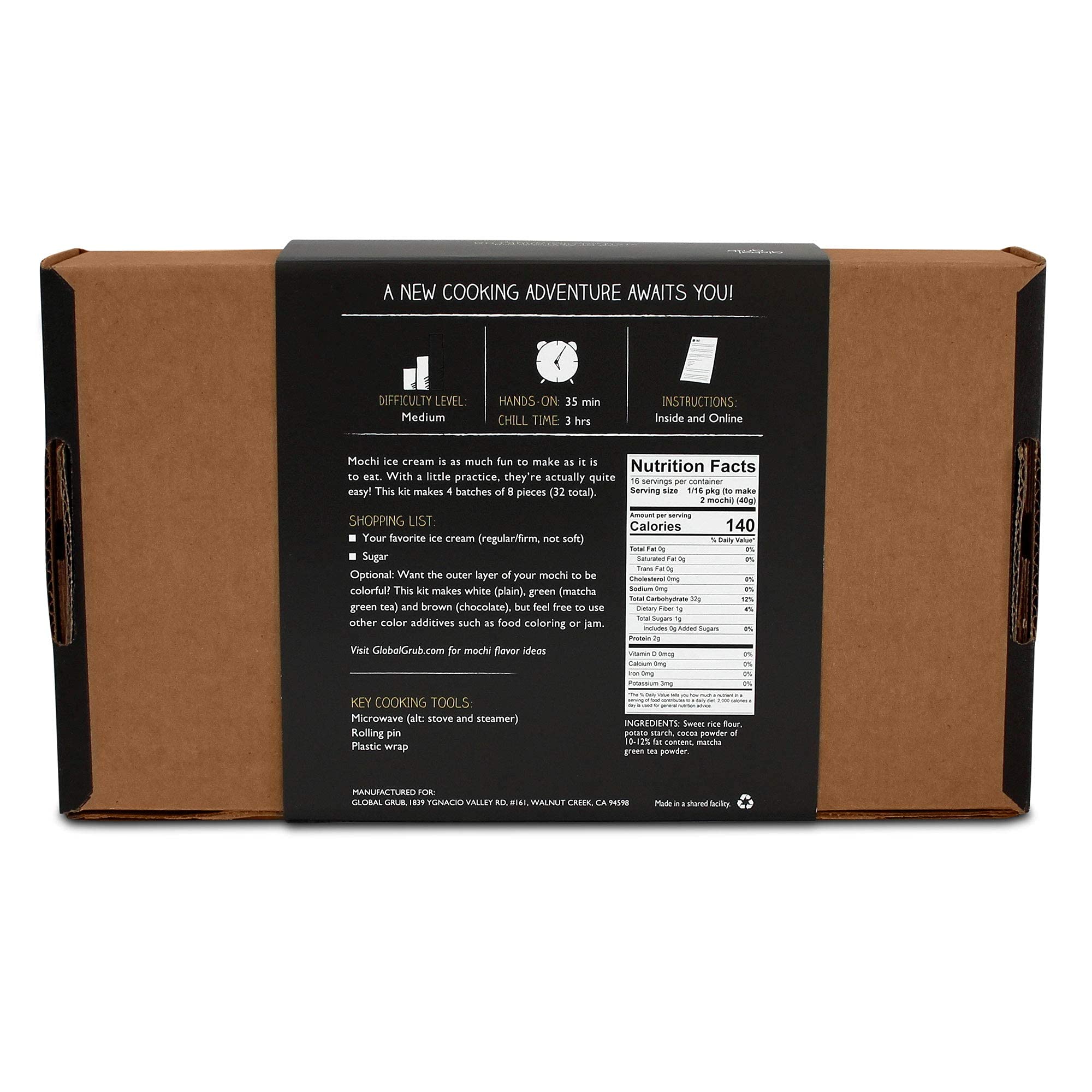 Global Grub DIY Mochi Ice Cream Kit - Mochi Kit Includes Sweet Rice ...