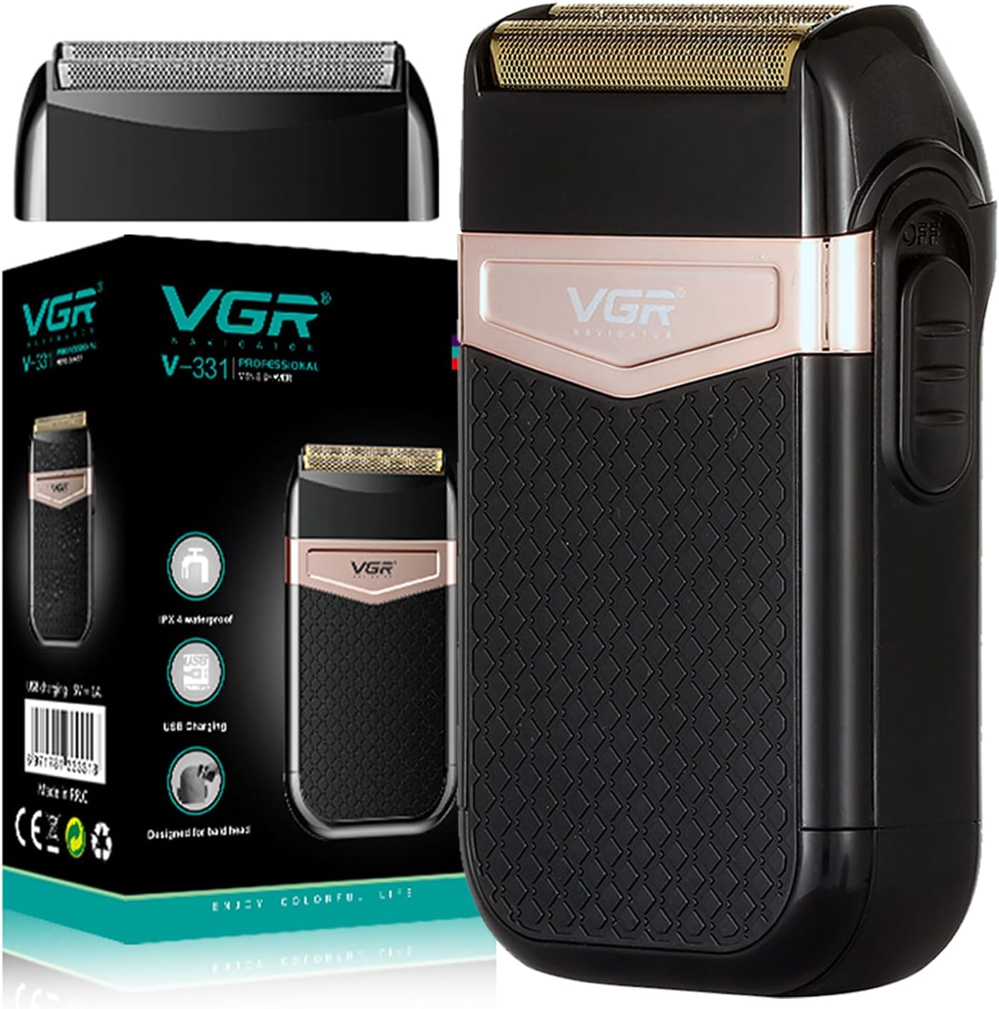 Amazon.com: VGR 331 Electric Shaver/Razor for Men, Cordless Double ...