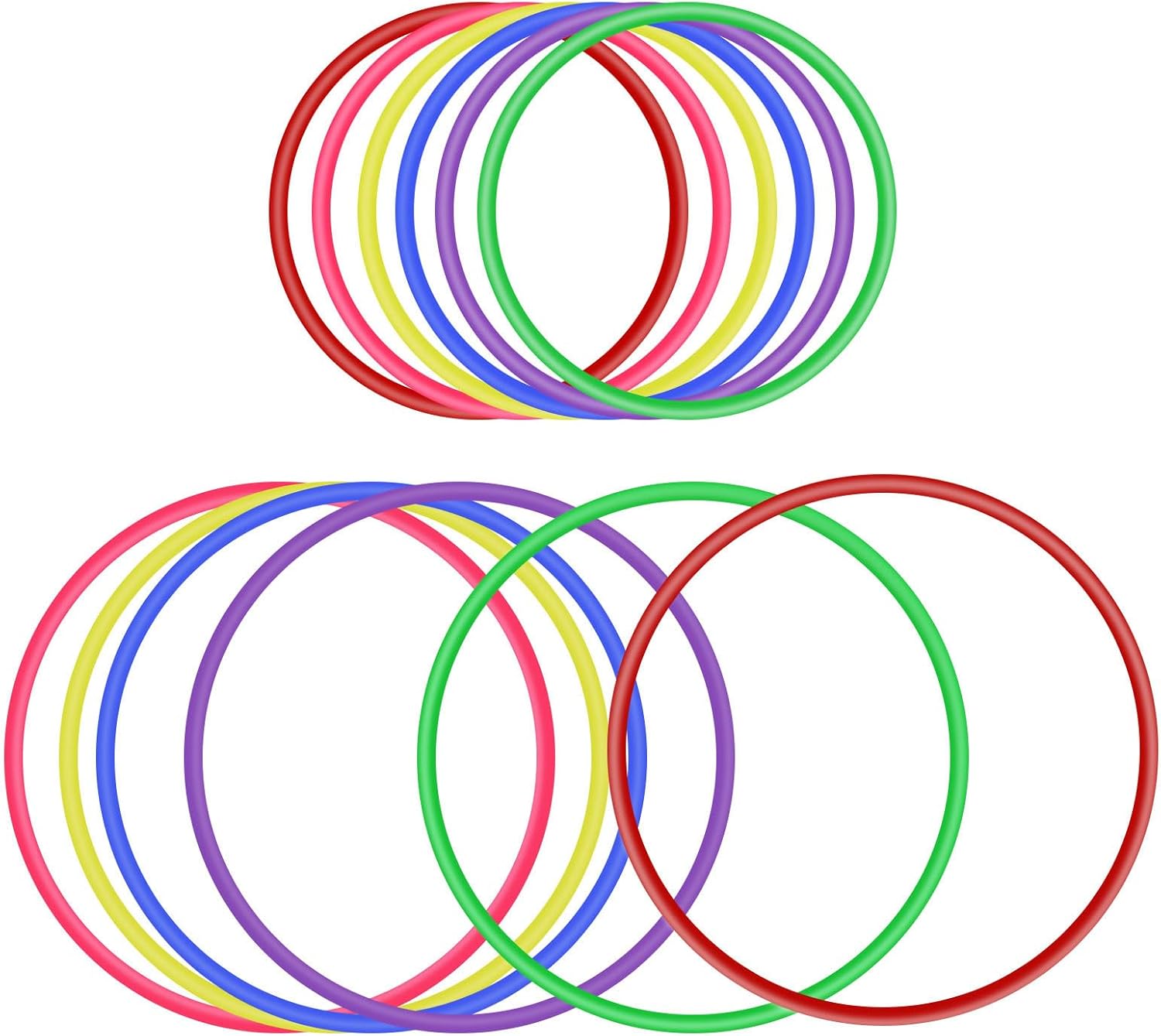 OOTSR Plastic Toss Rings Toys, 12Pcs Inner Size 18cm & 25cm Throwing ...