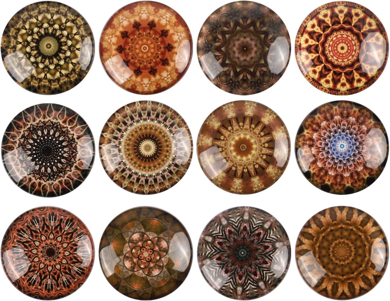Amazon.com: Glass Strong Brown Pattern Refrigerator Magnets,12 Pack ...