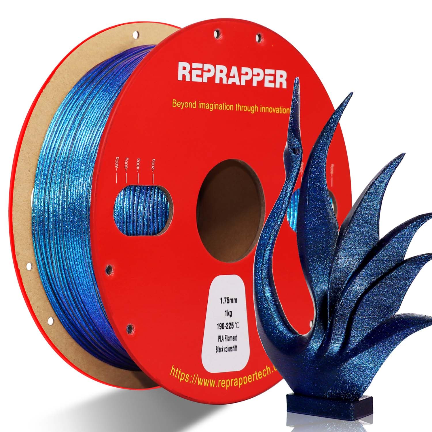Amazon.com: RepRapper PLA Filament, Glitter Blue Gradient 3D Printer ...