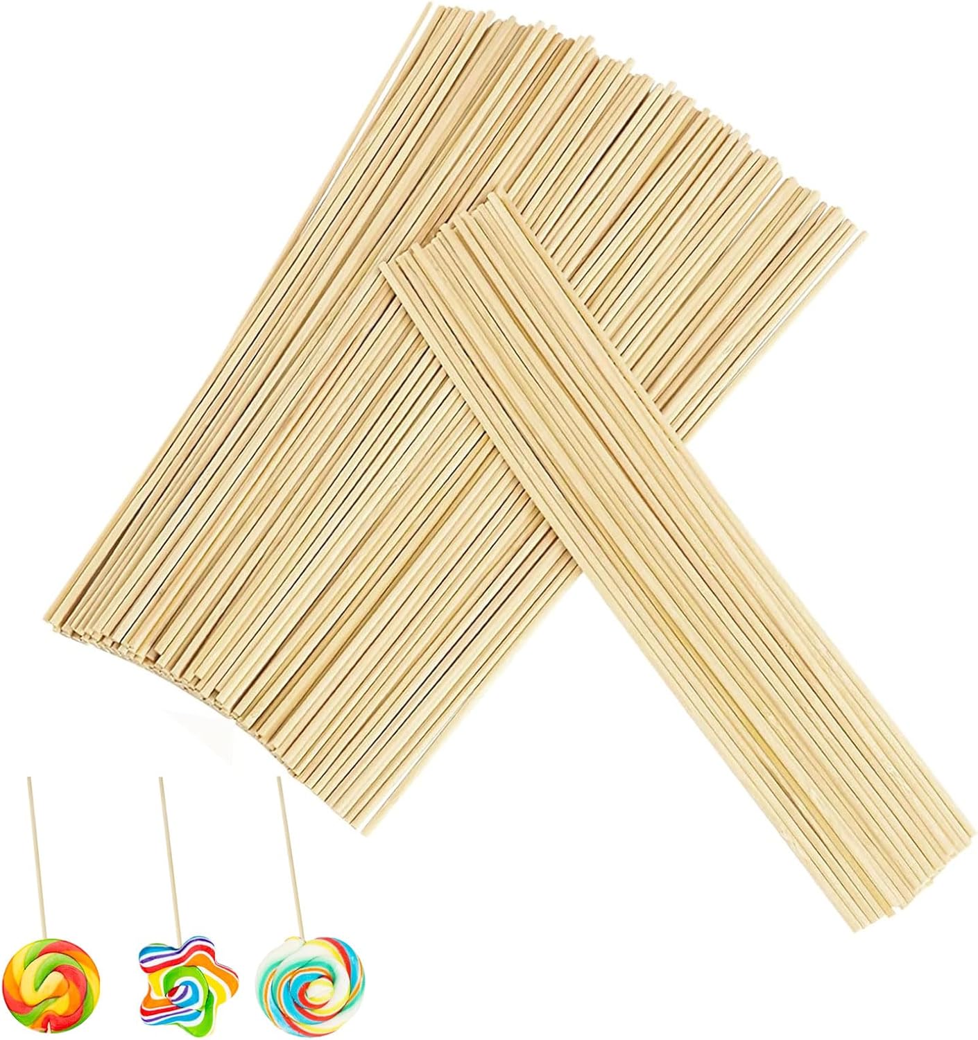 Amazon.com: 50PCS Wooden Cotton Candy Sticks 1/8 x 12 Inch Bamboo ...