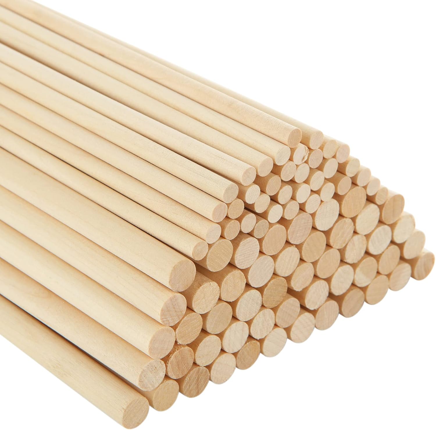 Amazon.com: Acrux7 100Pcs Wooden Dowel Rods 12 x 1/4 Inch, 12 x 2/5 ...
