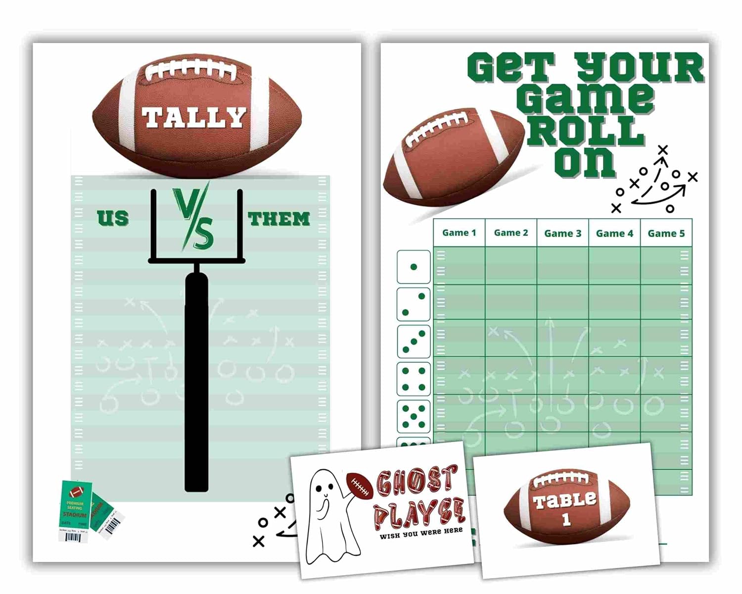 Amazon.com: BUNCO Football bunco theme set. It's bunco time! Themed ...