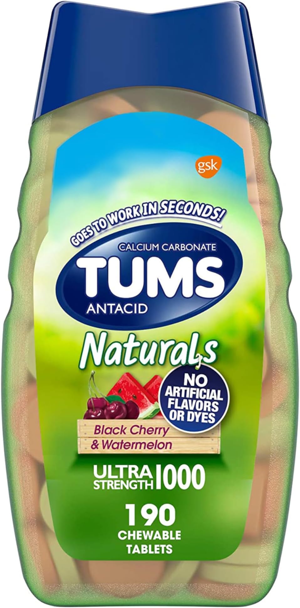 Amazon.com: TUMS Naturals Ultra Strength Antacid Chews for Heartburn ...
