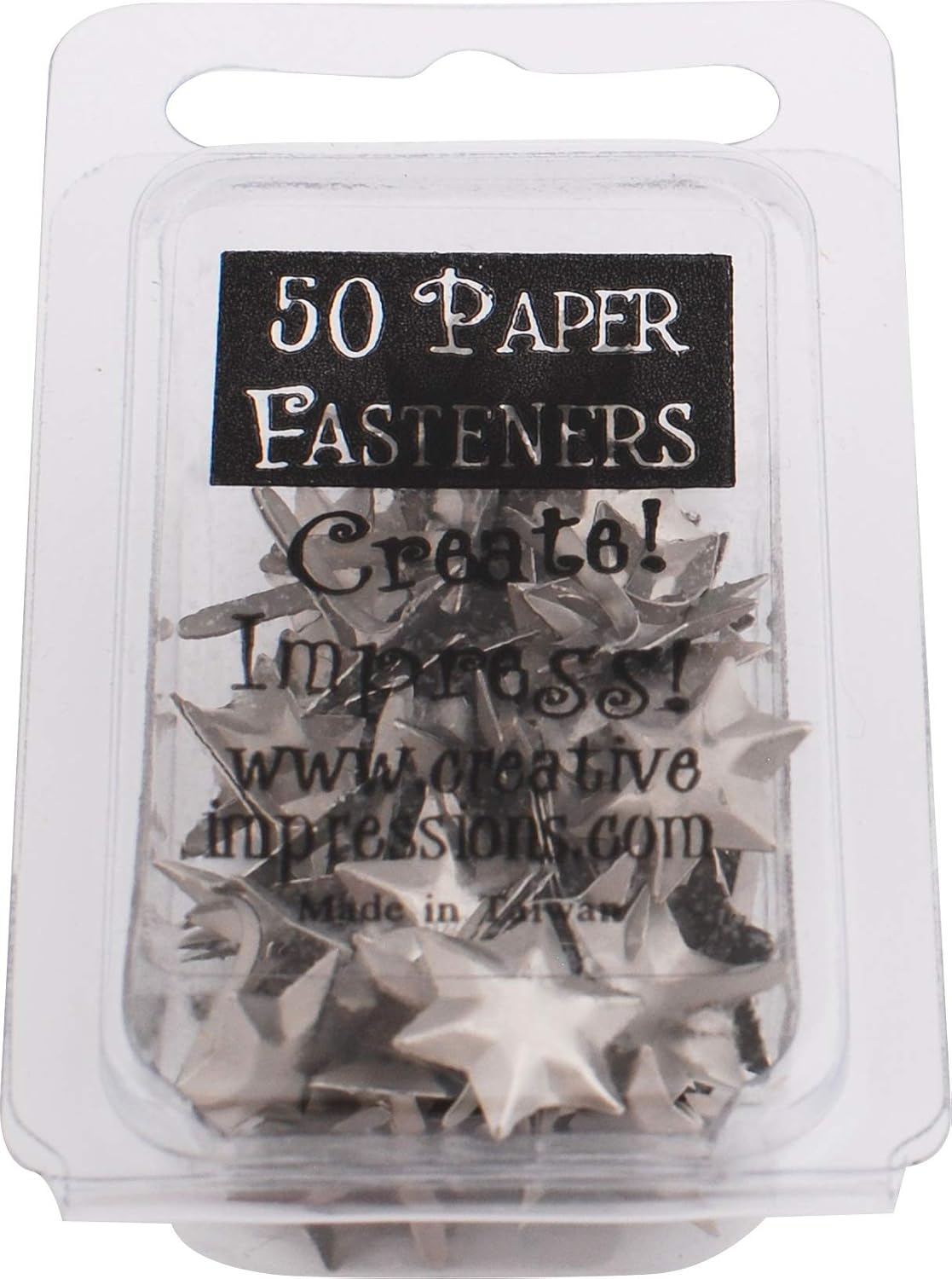 Amazon.com: Creative Impressions Metal Paper Fasteners 50/Pkg-Pewter 6 ...