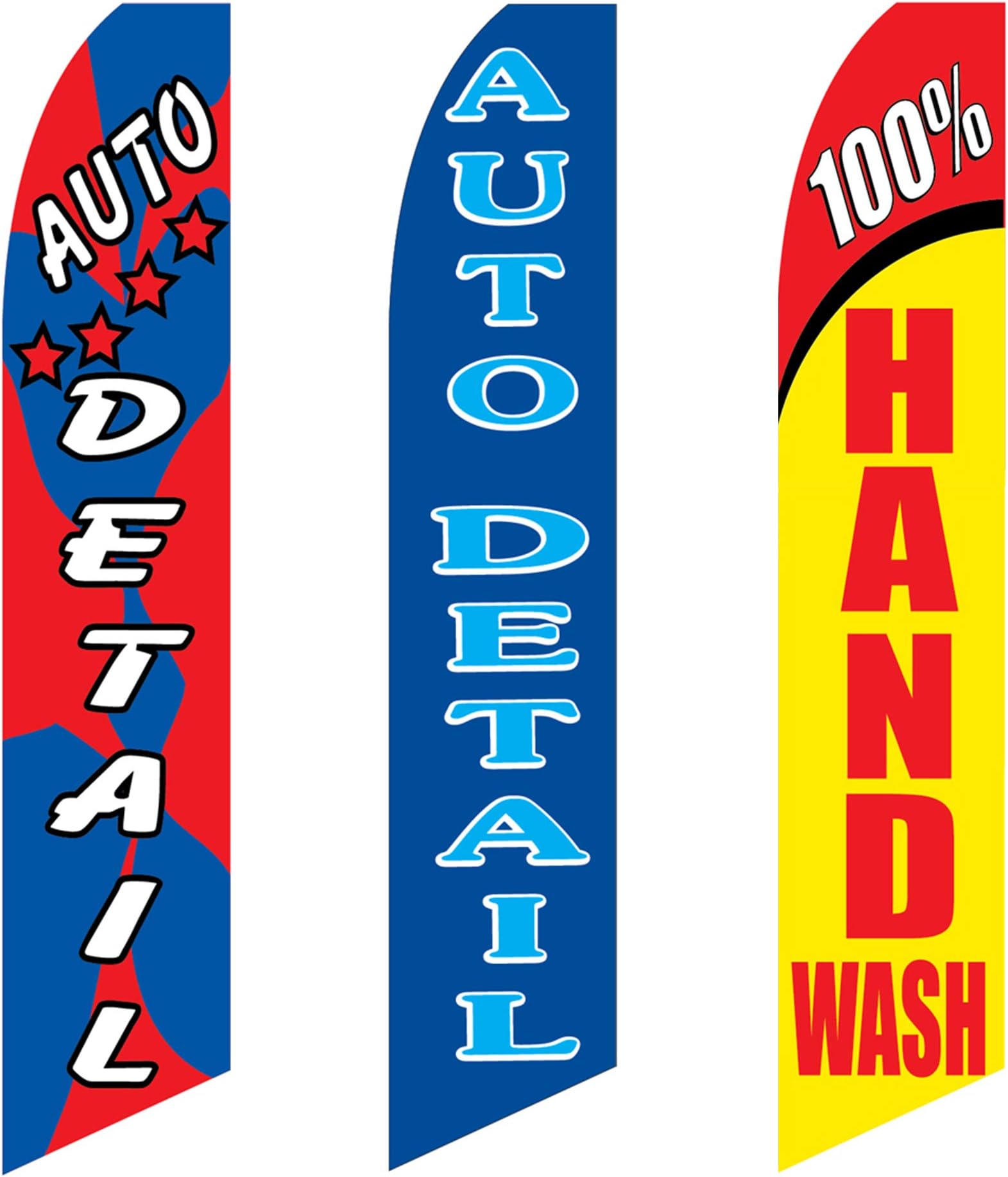 Amazon.com : 3 Swooper Flags Welcome Auto Detail Shop Hand Wash Car Wash : Office Products