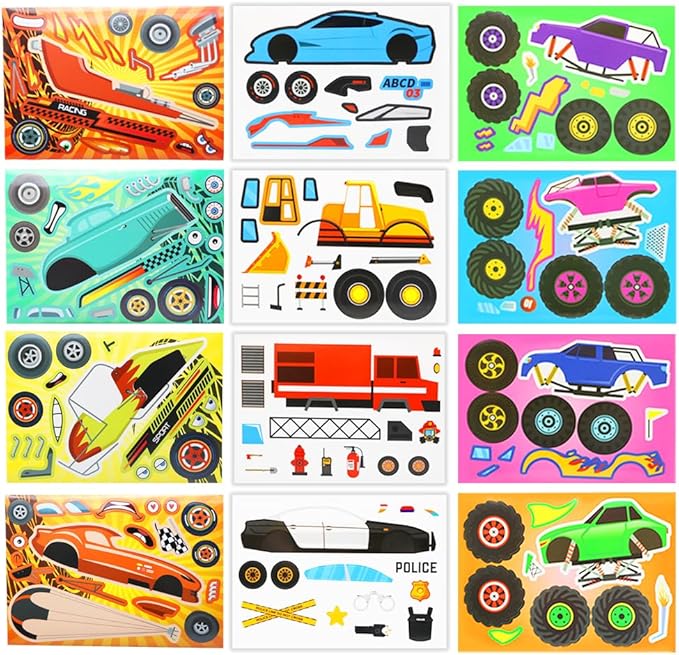 Amazon.com: 24 Sheets Make a Face Stickers for Kids, BOSIFLY Sticker ...