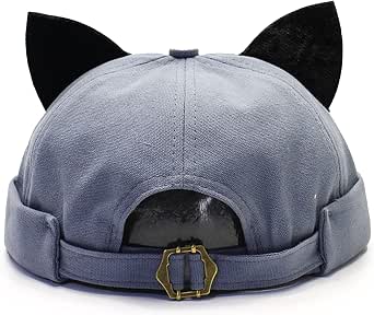 Amazon.com: Retro Brimless Hats for Men Women Adjustable Rolled Cuff ...