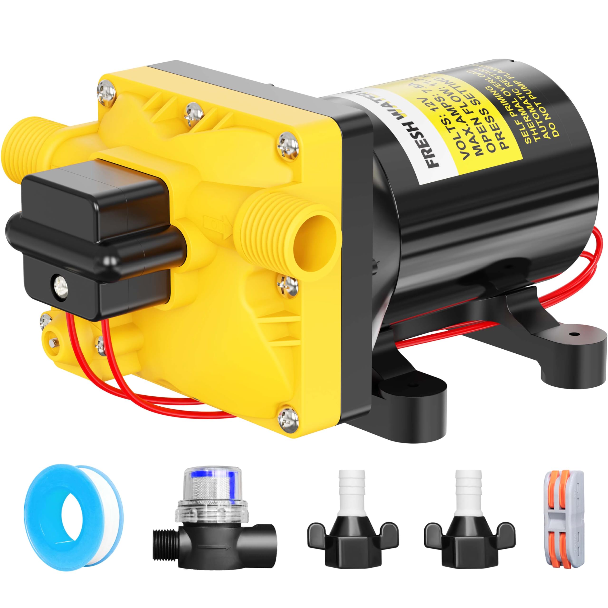 Snapklik.com : CircleRiver 3.5GPM 55PSI RV Fresh Water Pump RV 12V DC ...