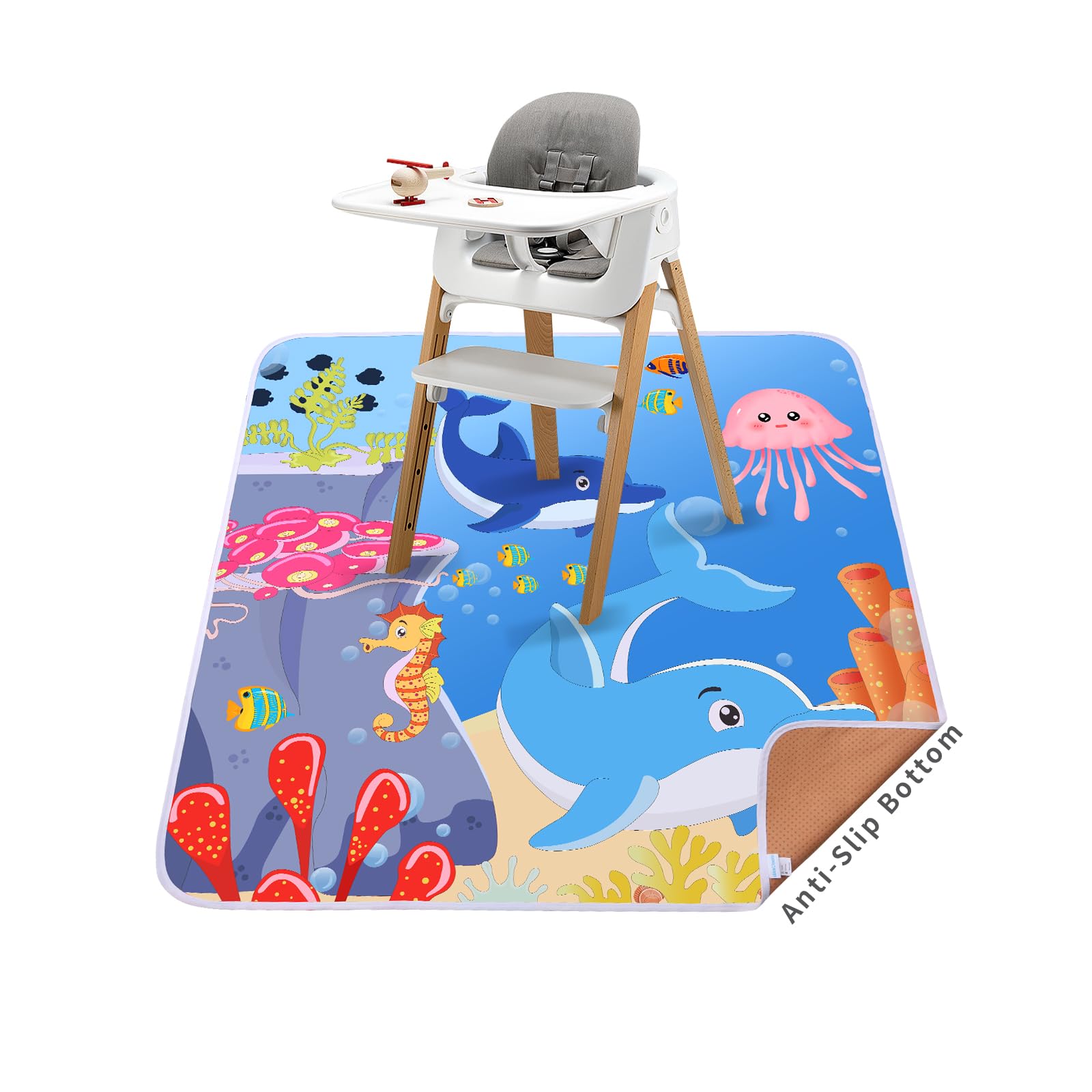 Amazon.com: ChicMoments 43 * 43'' Highchair Splat Mat for Toddlers ...