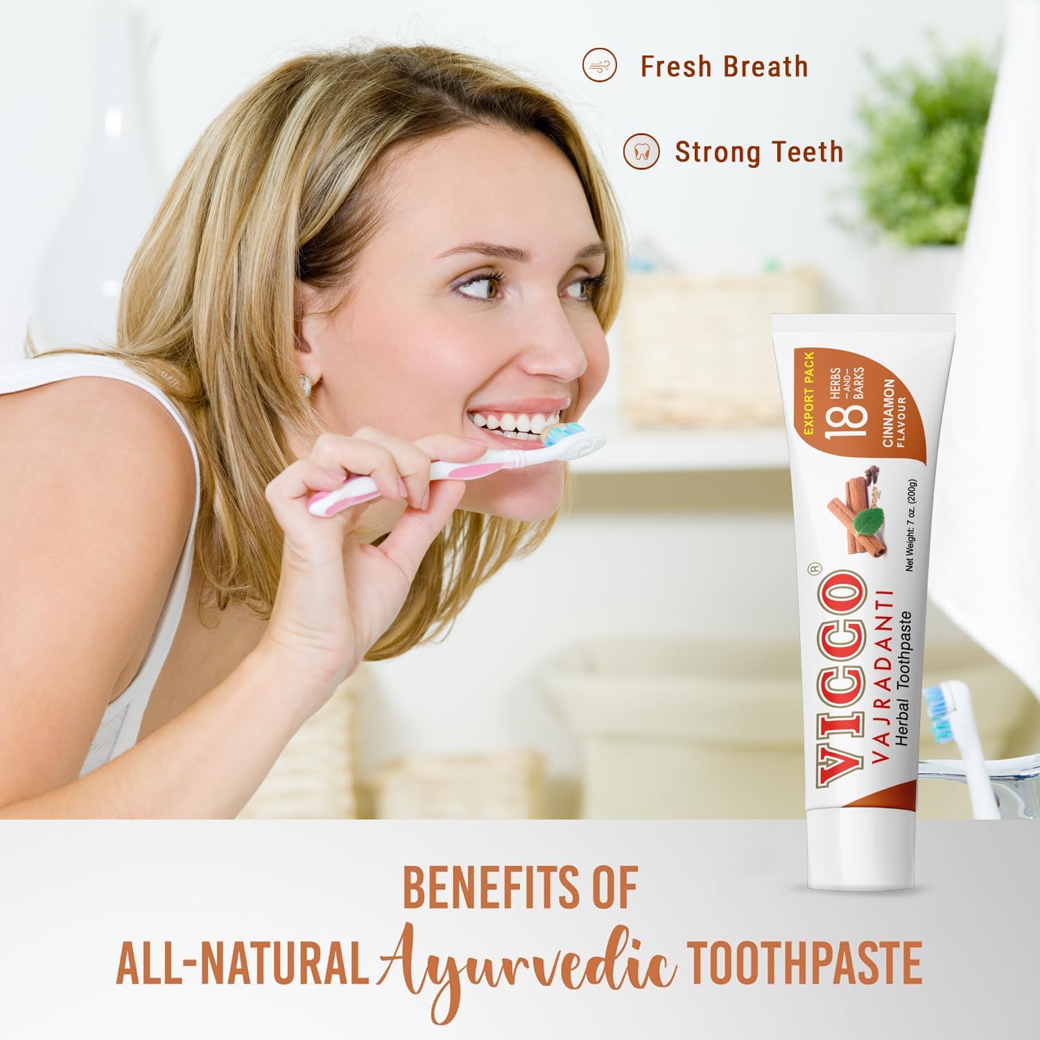 Vicco Vajradanti – Pasta de dientes herbales sabor a canela ...