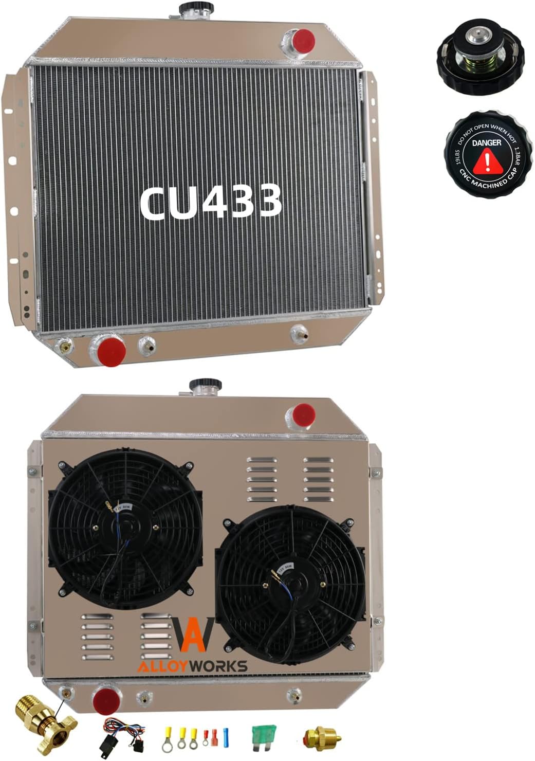 Amazon.com: ALLOYWORKS 3 Row Aluminum Radiator Compatible with 1966 ...