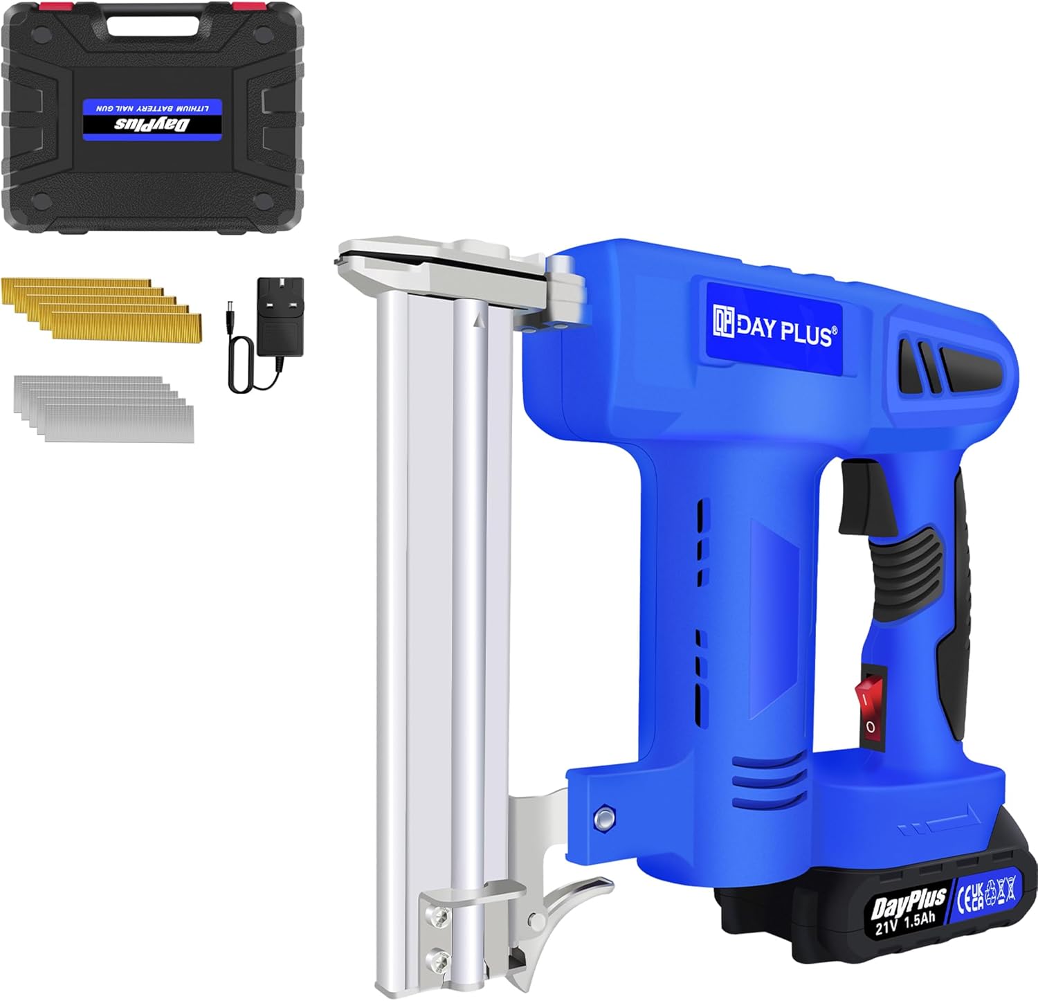 21V Cordless Brad Nail Gun, 2 in 1 Staple Gun, Battery Powered Brad ...