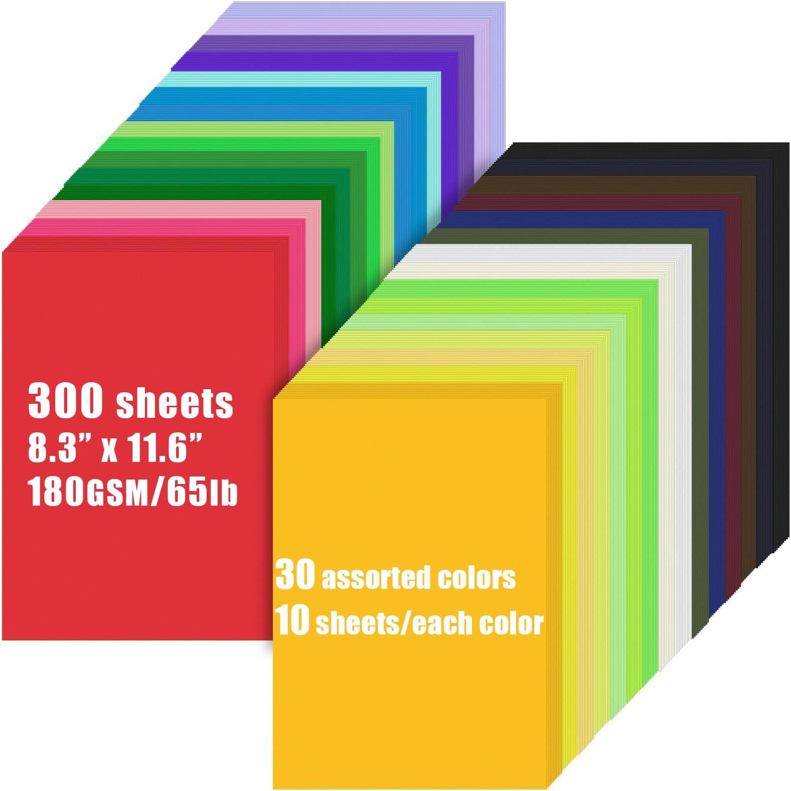 Amazon.com : Glenmal 300 Sheets Cardstock Paper Colored Paper15 ...
