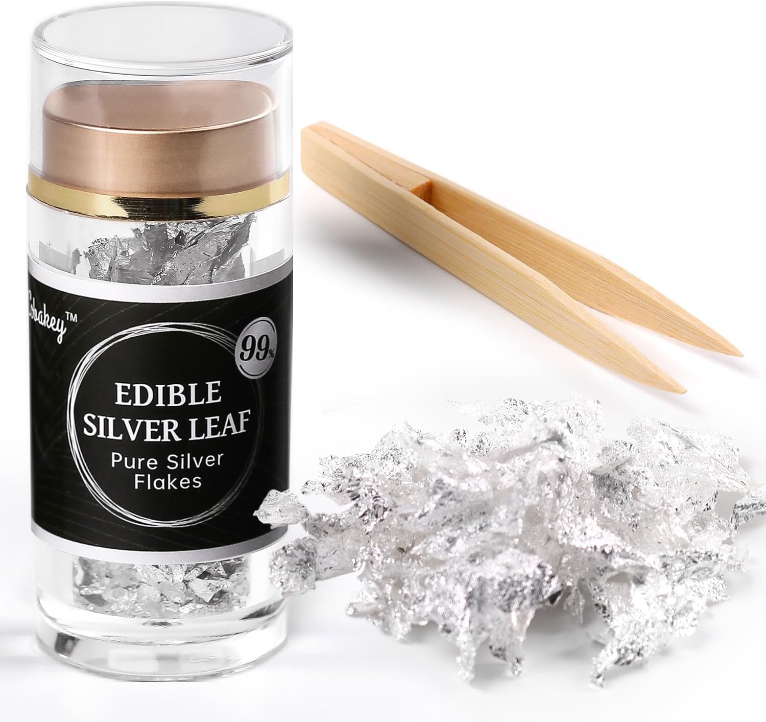 Amazon.com: Cobakey Edible Silver Leaf - 50mg Silver Leaf for Cake ...