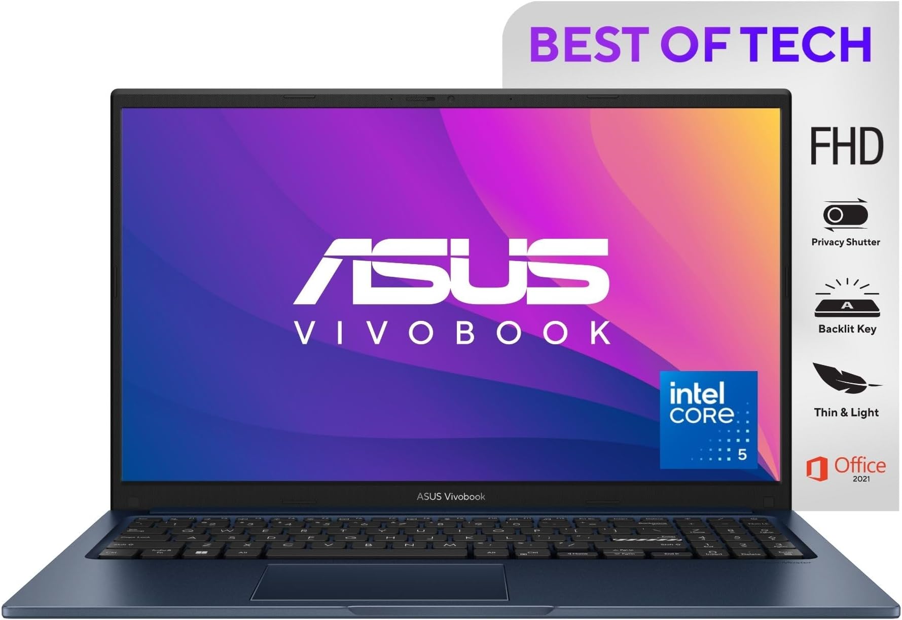 ASUS Vivobook 15 (2024), 15.6" (39.62cm) FHD, Intel Core 5 Processor ...