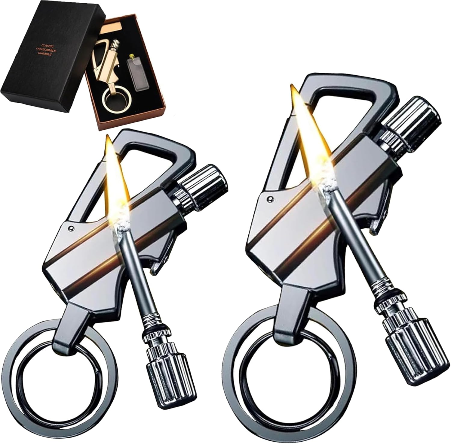 Amazon.com: Permanent Match Infinity Lighter with Multitool Keychain ...