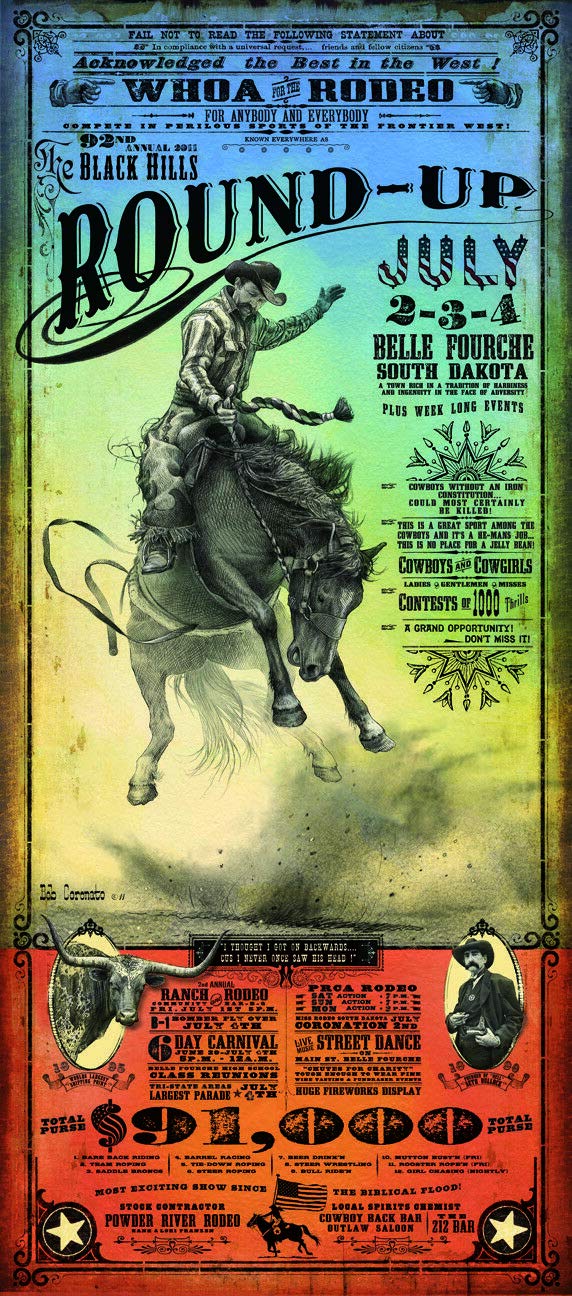 Amazon.com: Rodeo Western Poster by Bob Coronato Y: Posters & Prints
