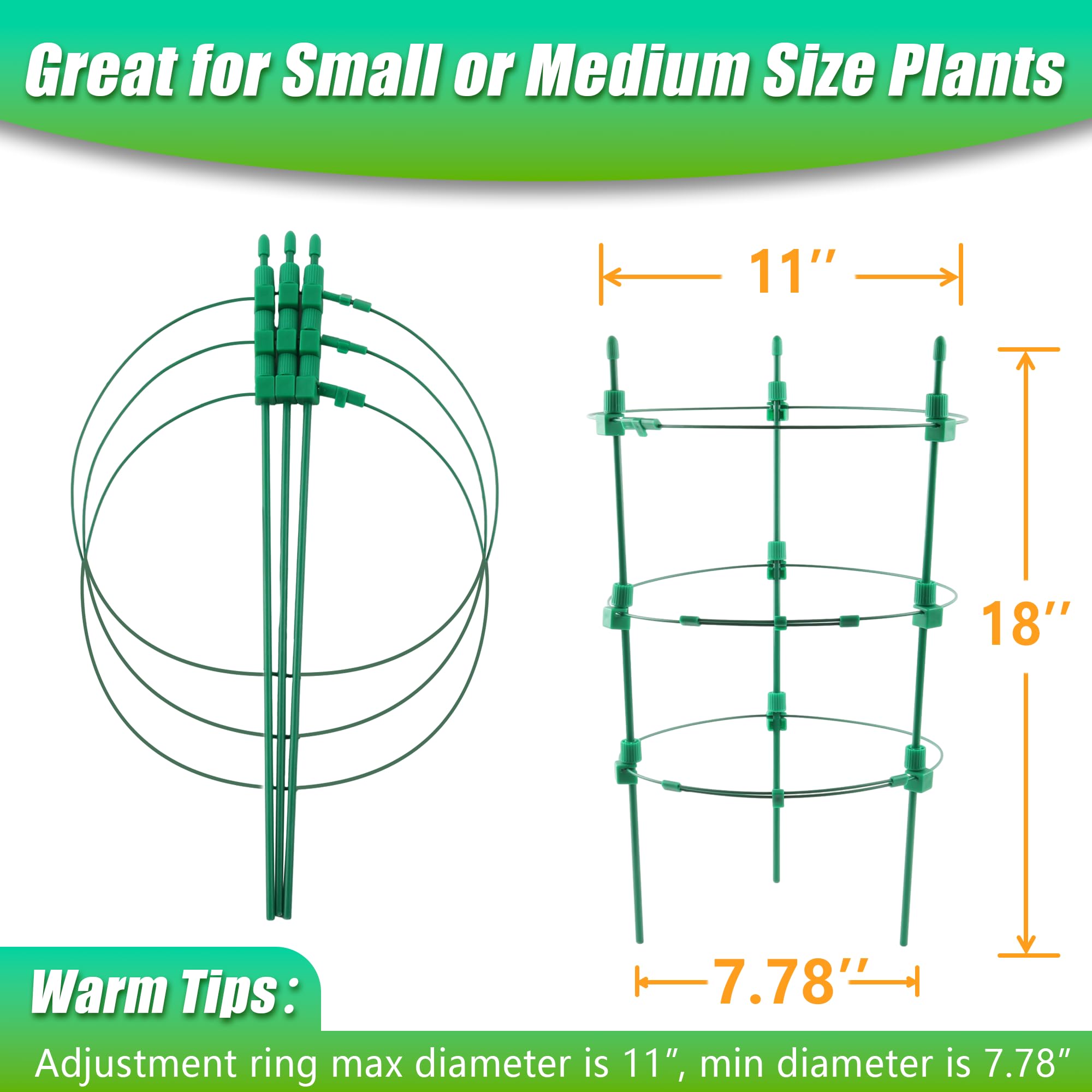 Snapklik.com : Upgrade Tomato Cage For Garden, 18 Inches 2 Pack Small ...