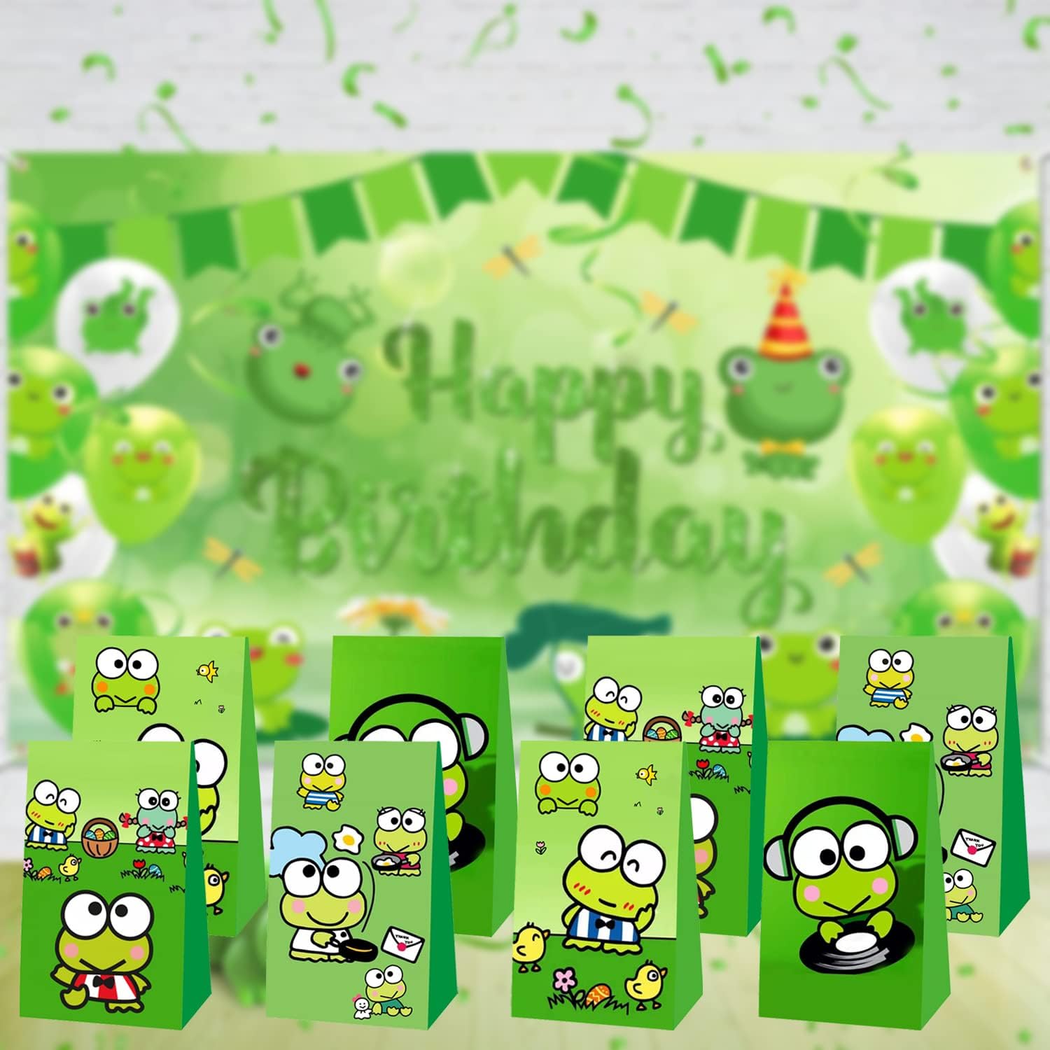MEGIMA 12 bolsas de regalo de fiesta de La rana de Keroppi, bolsas de ...