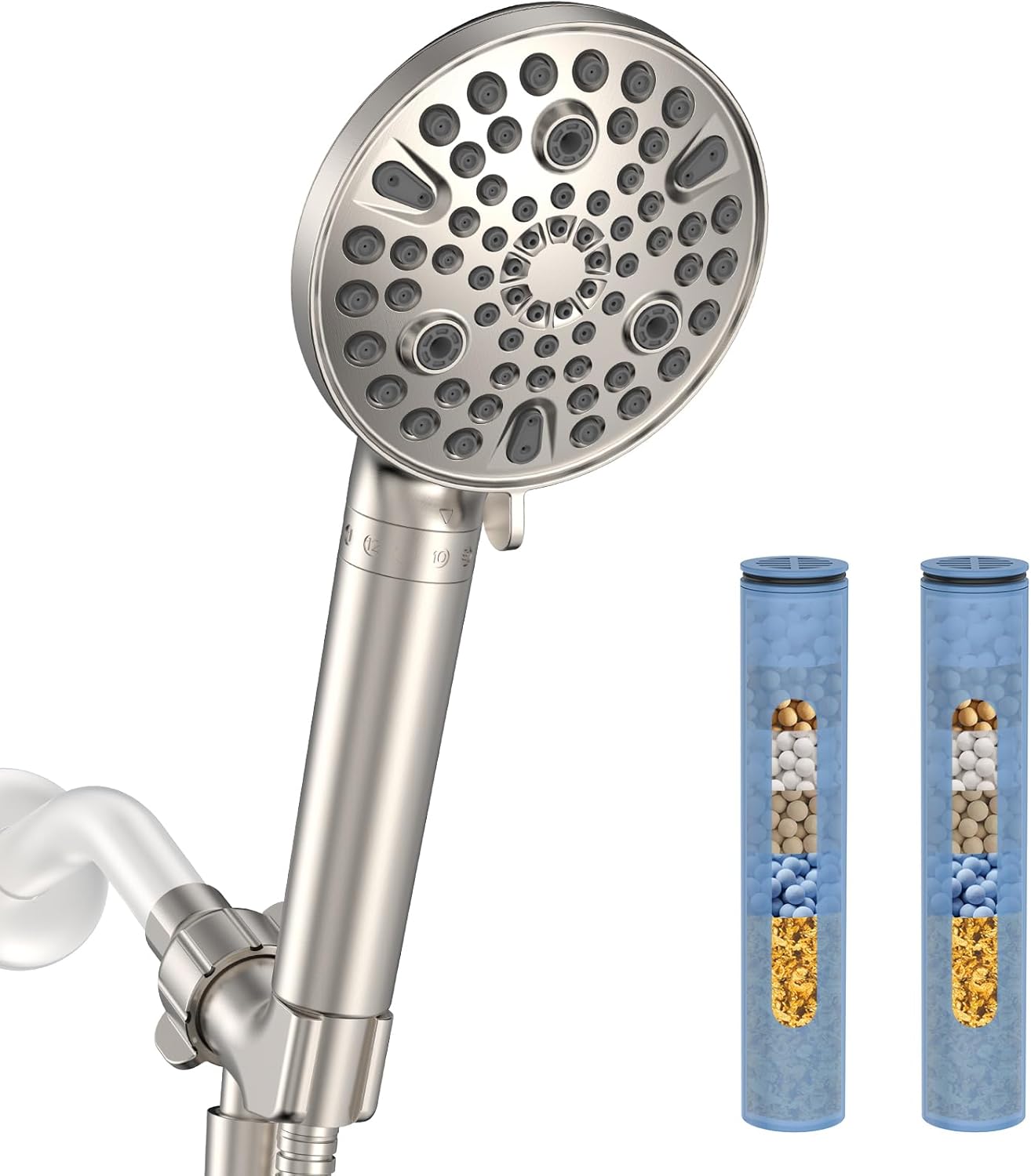 MakeFit Filtered Handheld Shower Head Bundle with 2-PACK Shower Filter ...