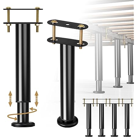 Amazon.com: Set Of 4 Adjustable Bed Legs Replacement, Upgrade Under Bed ...