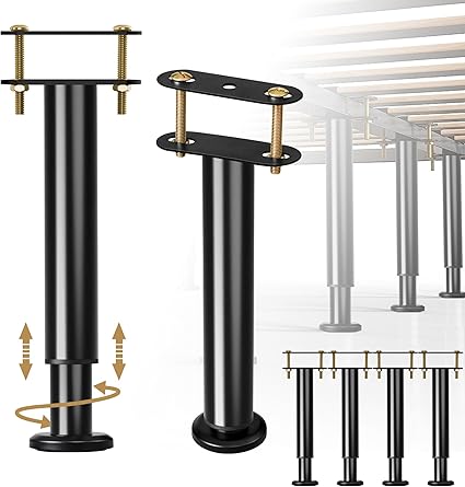 Amazon.com: Set Of 4 Adjustable Bed Legs Replacement, Upgrade Under Bed ...