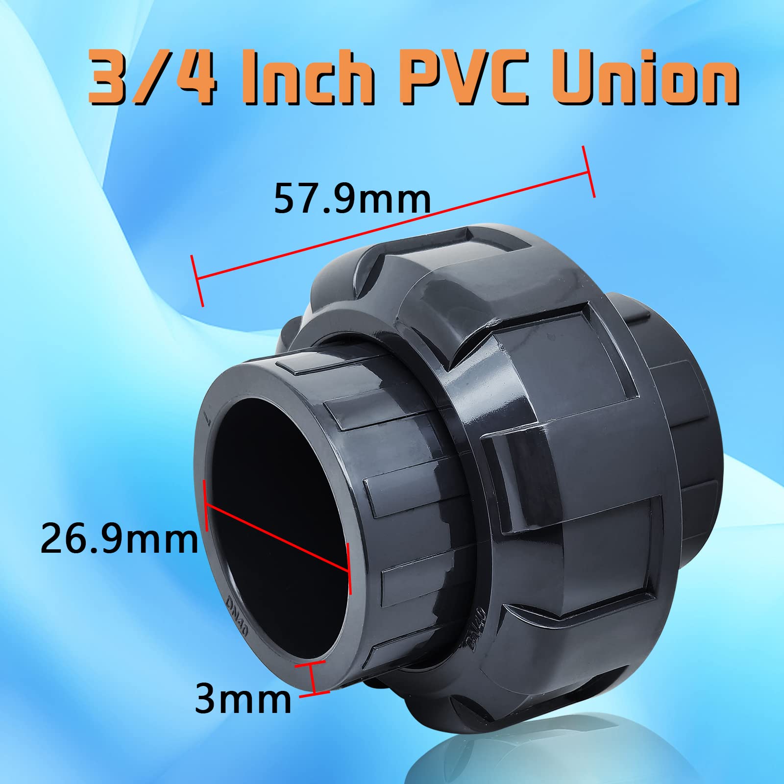 Snapklik.com : PVC Union Pipe Fitting, 4Pcs 3/4inch Slip Union Coupling ...