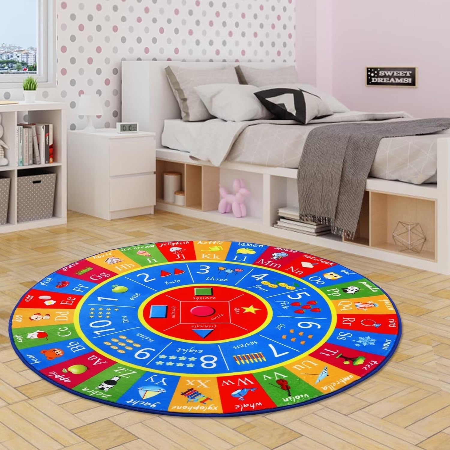 Amazon.com: NANAN Kids Rug 4x4 Play Mat for Babies and Toddlers, Circle ...
