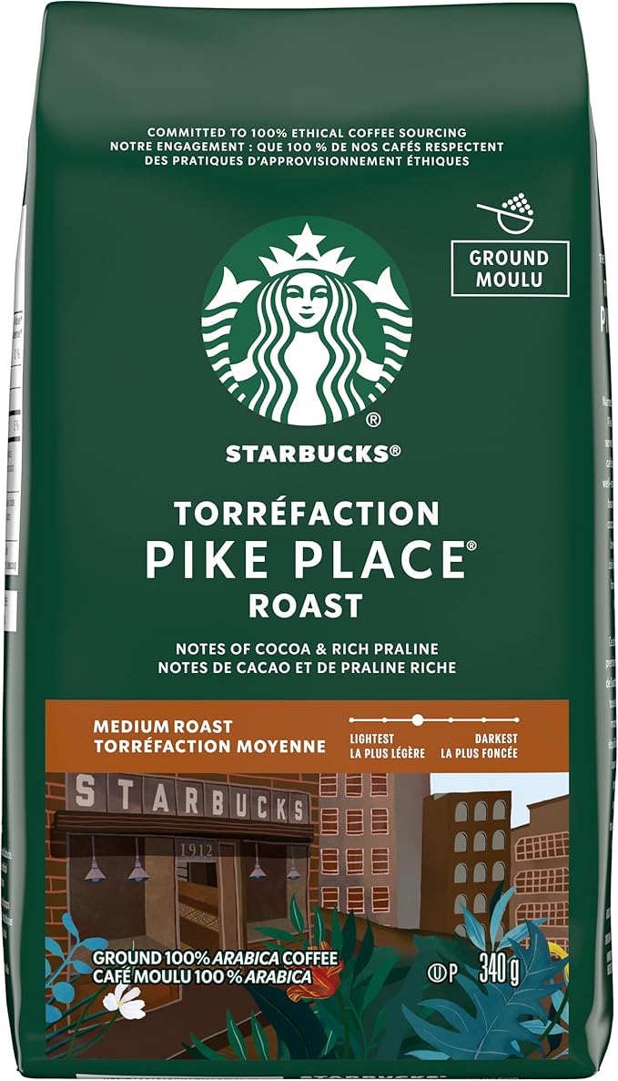 STARBUCKS Pike Place Roast Ground Coffee, Medium Roast, Smooth, Well ...