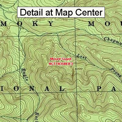 Amazon.com : USGS Topographic Quadrangle Map - Mount Guyot, Tennessee ...