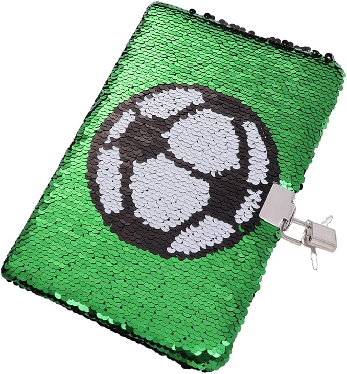 TOYANDONA Football Diary for Boys with lock and keys, Sequin Journal ...
