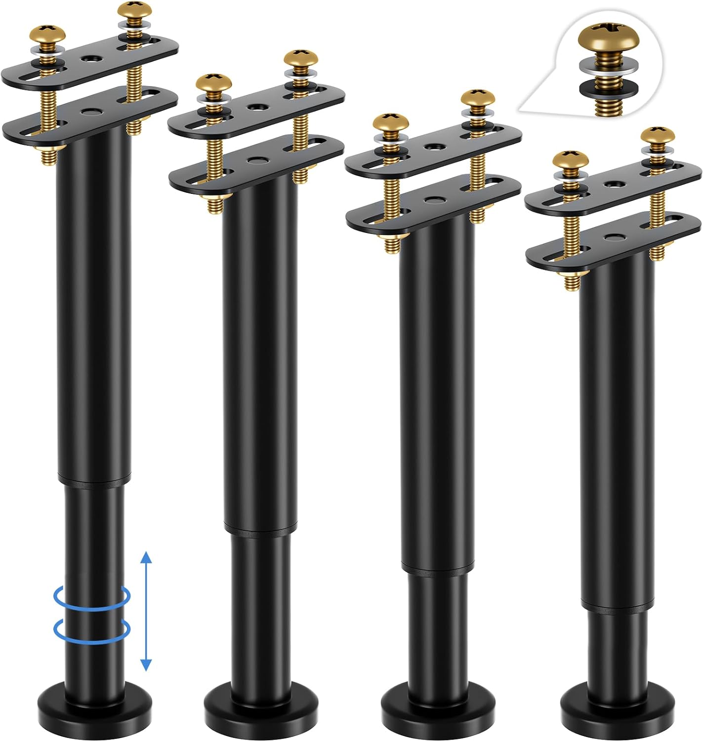 Amazon.com: O.HSNYIU 4 PCS Adjustable Height Bed Support Legs for Bed ...